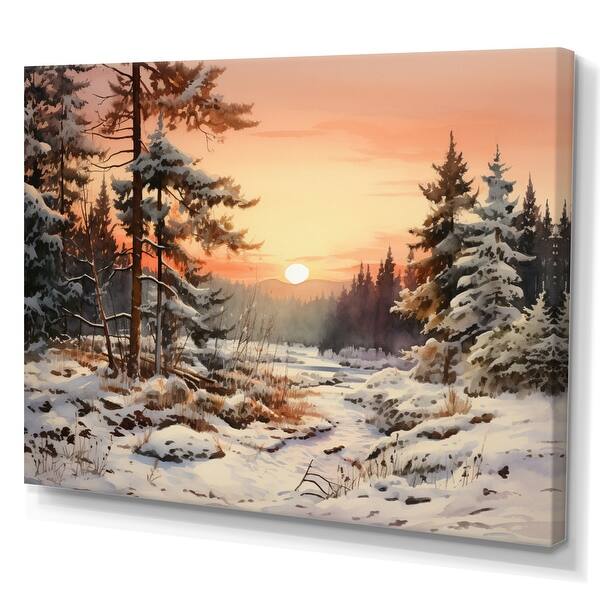 winter pine trees wall art