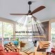 60"Solid Wood Ceiling Fan Light with Remote, 20W 3-Color LED, DC Motor ...