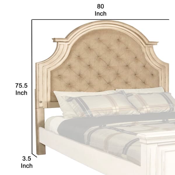 Eastern King Size Headboard with Diamond Tufted Details, Brown and ...