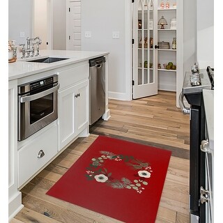 BOTANICAL WINTER RED Kitchen Mat By Kavka Designs - Bed Bath & Beyond ...