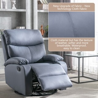 Everglade 30.2 in. W Technical Leather Upholstered Swivel and Rocking ...