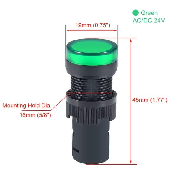 Indicator Lights AC/DC 24V Pilot Light, Flush Panel Mount 16mm 3Pcs ...