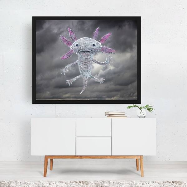 The god of axolotl Collage Clouds Cute Salamander Art Print/Poster ...