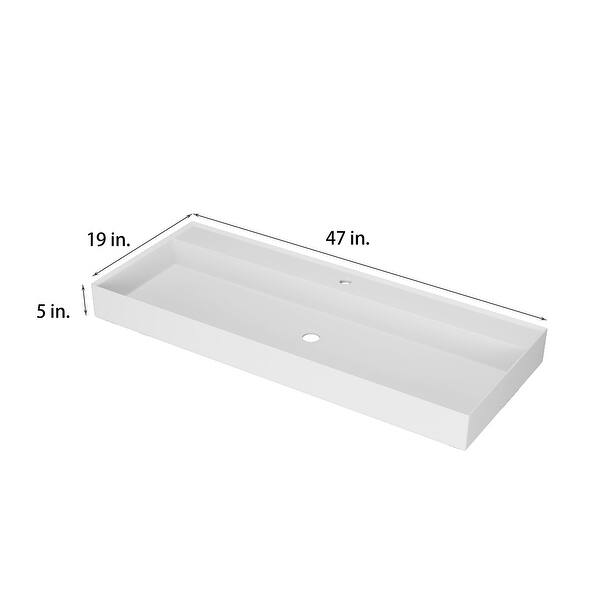 47" x 19" Rectangular Solid Surface Vessel Bathroom Sink - Bed Bath & Beyond - 36780581