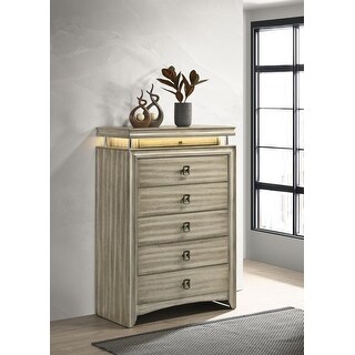 Keswick 6-drawer Rustic Beige Chest with LED - Bed Bath & Beyond - 40270573