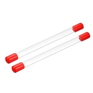 Clear Rigid Tube Plastic Tubing with Red Cap 11mmx12mm/0.43"x0.47", 2 ...