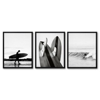 Americanflat - Coastal Wall Art Set - Surf Boy, Wooden by Gal Design ...