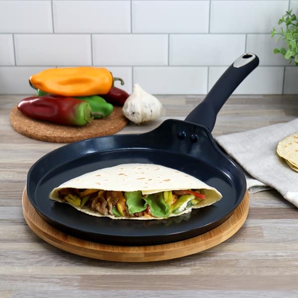 Oster Hawke 10 Inch Ceramic Nonstick Comal Pan in Dark Blue - Bed Bath ...