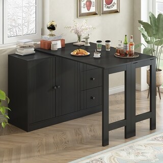 Expandable Surface Buffet Cabinet with Pull-Out Design for Additional ...