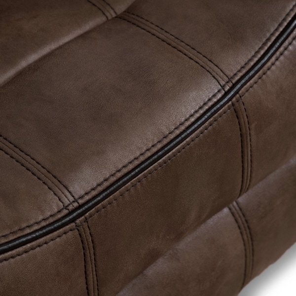 Verne Brown Manual Microsuede Reclining Sofa with Flip Down Cup Holders ...