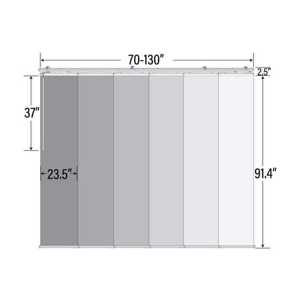 InStyleDesign Satin Gray 6-Panel Single Rail Panel Track Extendable 70 ...
