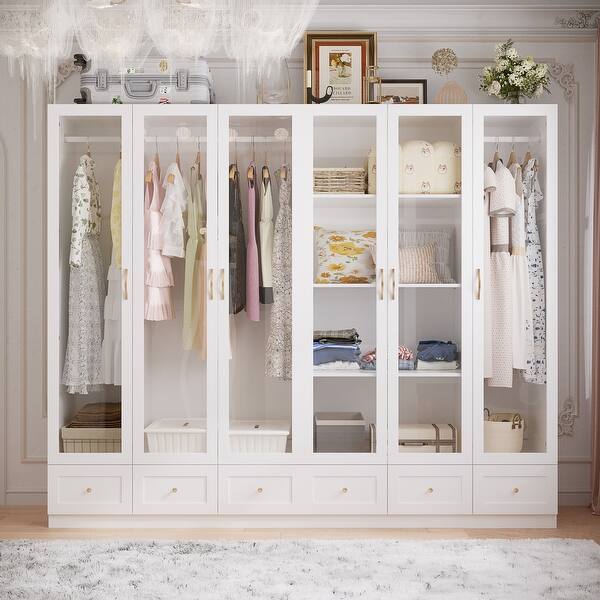 Multi-Piece Wardrobe Set Adaptable Closet Modules Combo Armoires - Bed ...
