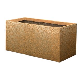 Kante 23"L Rectangle Iron Oxide Finish Lightweight Concrete Long Low ...