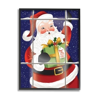 Stupell Vintage Jolly Santa Window Framed Giclee Art, Design by ...