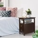 Chairside End Table with 2 Drawer Shelf Narrow Table for Living Room ...