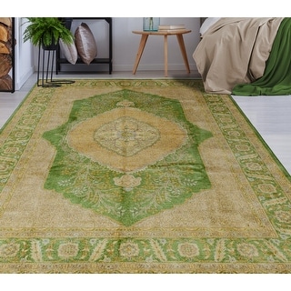 Noori Rug Turkish-knotted Ankara Thea Green/Beige Rug - 5'9" x 7'9 ...