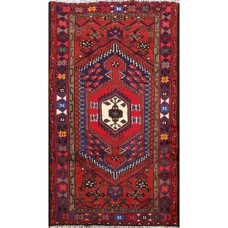 Geometric Hamedan Persian Kitchen Area Rug Handmade Wool Carpet - 3'2 ...