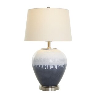 Glass Abstract Colorblock Abstract Drip Room Accent Lamp with Cream ...