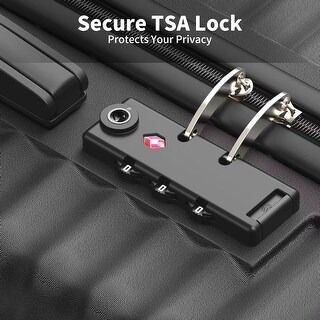 Luggage Password Box Set Suitcase Spinner Hardshell Lightweight, Black ...