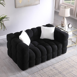 Luxurious Extra Deep Plush Upholstered Sofa, 62.2" Marshmallow Sofa ...