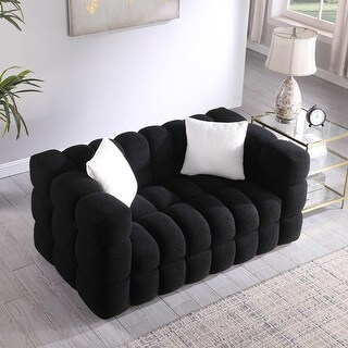 Modern Bubble Couch with 2 Pillows, Premium Boucle Sofa Marshmallow ...