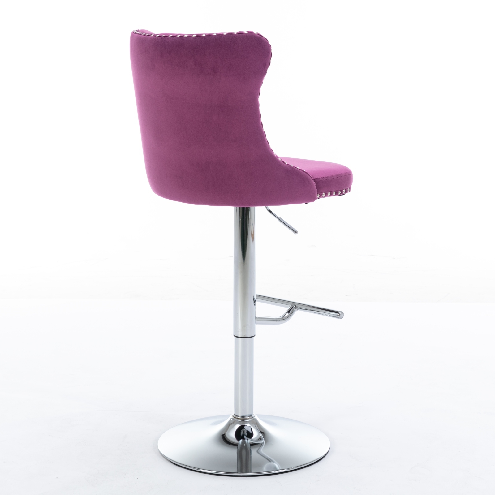 Purple Velvet 25 33 Adjustable Bar Stool Barstool Set of 2 Bed Bath Beyond 41312818