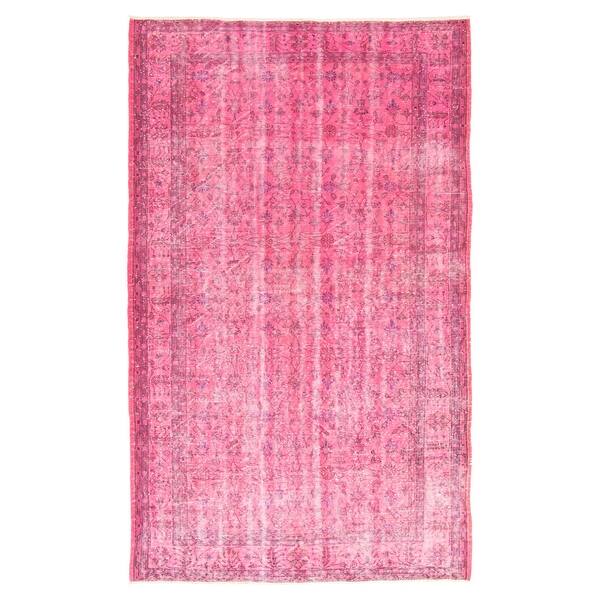 ECARPETGALLERY Hand-knotted Color Transition Dark Pink Wool Rug - 6'3 x ...