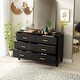 Timechee 6 Drawer 47.2''W Double Dresser Solid Wood Legs Lacquer Chest ...