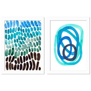Aquamarine Blue Green Mermaid Scales- 2 Piece White Framed Print Set ...