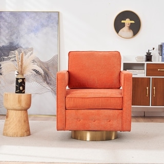 Swivel Barrel Chair Orange Office Chair Modern Round Accent Arm Chairs ...