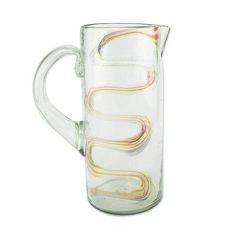 Novica Handmade Rainbow Path Blown Glass Pitcher - Bed Bath & Beyond ...