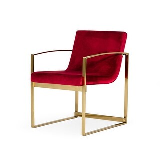 Modrest Defoe Modern Red Velvet Accent Chair - Bed Bath & Beyond - 31316720