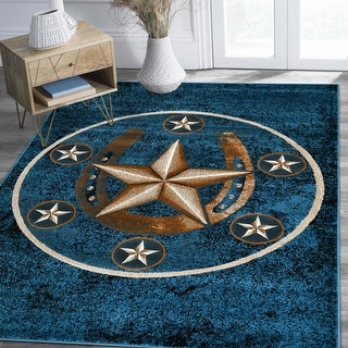 HR Texas Star, Cowboy Area Rug Texas Western Star Rustic - Bed Bath ...