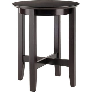 Solid Wood Shaker Style Round Occasional Table in Espresso Finish - Bed ...