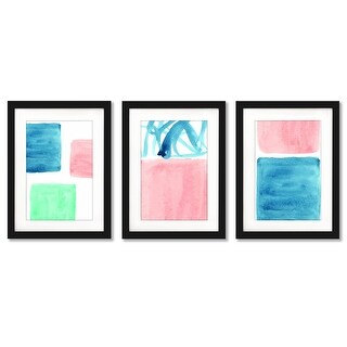 Brushstrokes and Squares Teresa Marie Magdalene Abstract 4 - 3 Piece ...