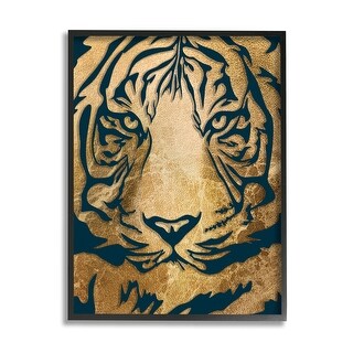 Stupell Tiger Stripe Portrait Distressed Fabric Pattern Framed Wall Art ...