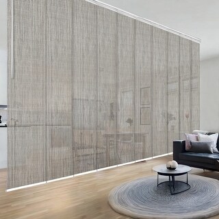 InStyleDesign Smoke 10-Panel Double Rail White Panel Track Extendable ...