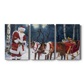 Santa Prepping the Team- Premium Gallery Wrapped Canvas - Ready to Hang ...