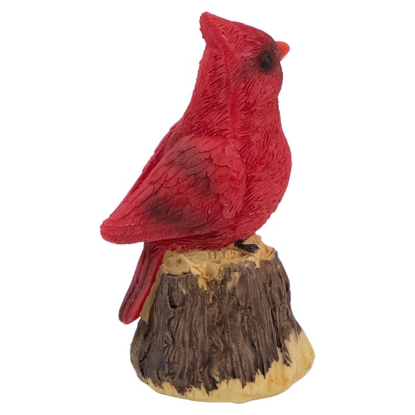 4.5" Red Cardinal Bird on a Tree Stump Christmas Figurine - Bed Bath ...