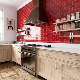 Merola Tile Viva Rojo 3" x 6" Ceramic Wall Tile - Bed Bath & Beyond ...