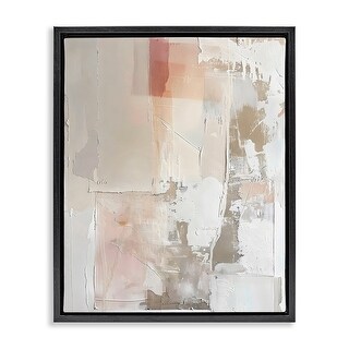 Stupell Brushed Abstract Subtle Tones Framed Floater Canvas Wall Art ...