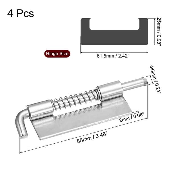 4x Spring Loaded Latch Pin, Stainless Steel Right-Handed without Hole ...