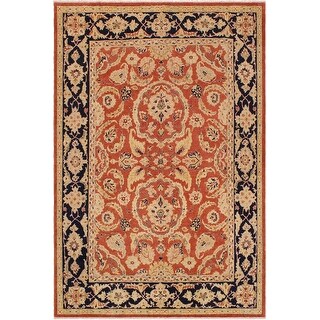 Bohemien Ziegler Risa Rust Blue Hand-Knotted Wool Rug - 9'2" x 11'10 ...