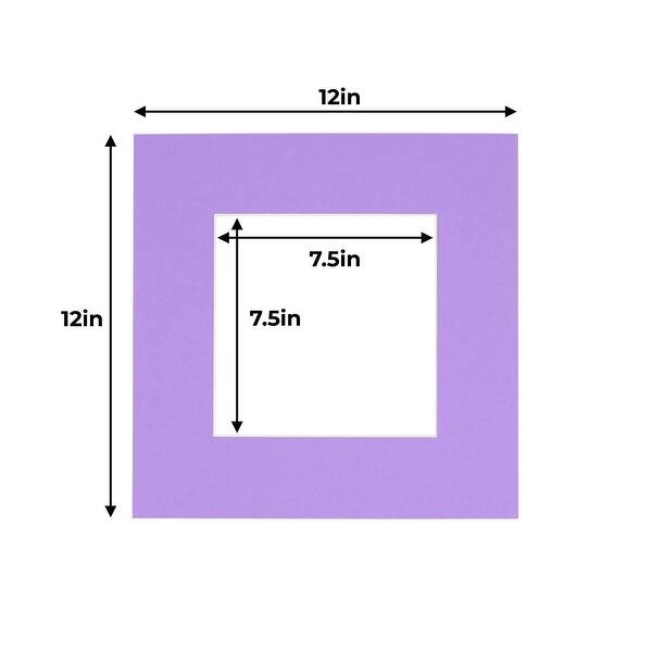 12x12 Mat for 8x8 Photo - Light Purple Matboard for Frames Measuring 12 ...