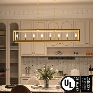 Modern Glam 3-Light Metal Linear Chandelier Kitchen Island Lights - On ...