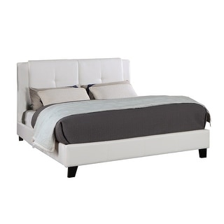 Faux Leather Upholstered Bed in White - Bed Bath & Beyond - 40955077
