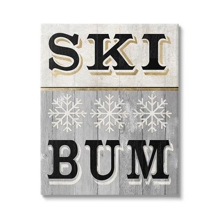 Stupell Ski Bum Snowflake Sign Canvas Wall Art, Design by Livi Finn ...