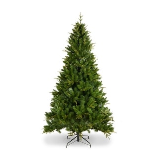 7.5ft Unlit Hinged Spruce PVC/PE Christmas Tree with 400 LED Lights and ...