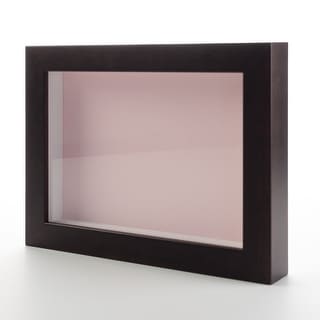 Dark Brown 20x20 Wood Shadow Box with Pink Acid-Free Backing - With 5/8 ...