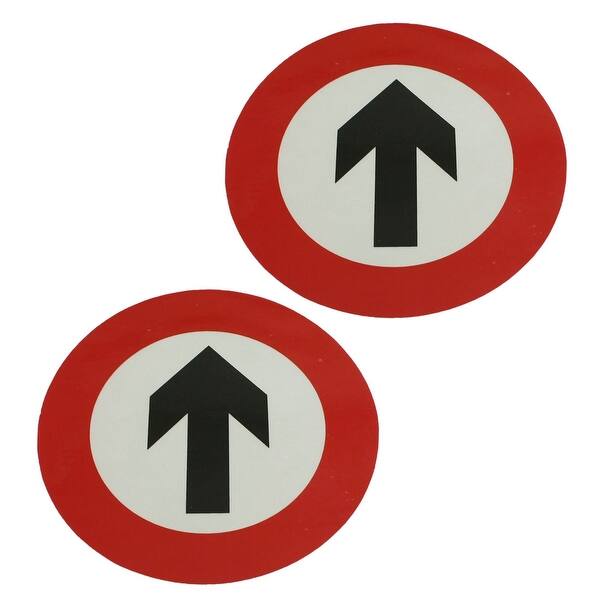 2 Pcs Straight Ahead Sign Round Truck Car Reflective Stickers Decals ...